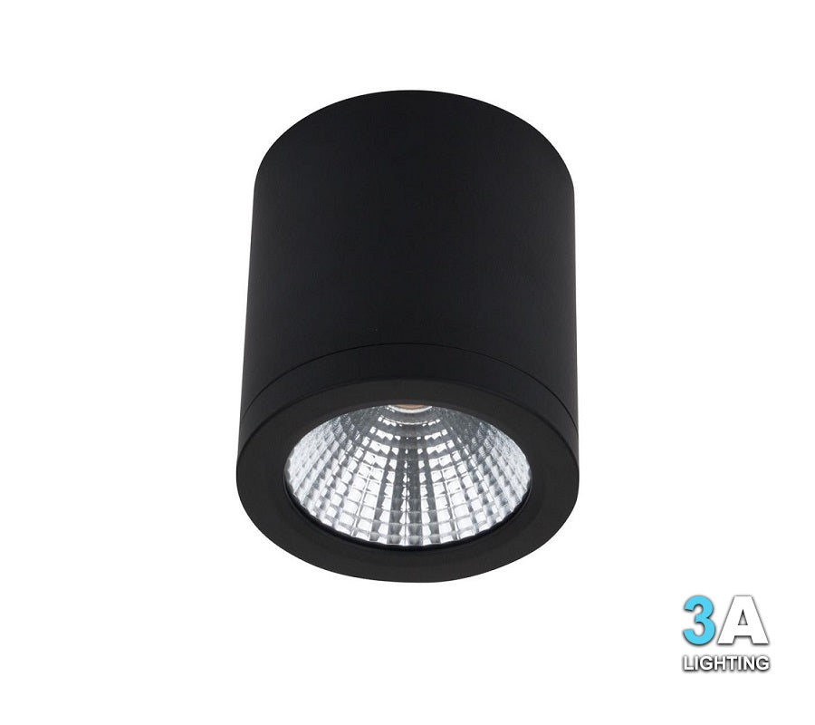 3A 15W LED Surface Mount Cylinder Downlight Black – Super Cheap Electrical